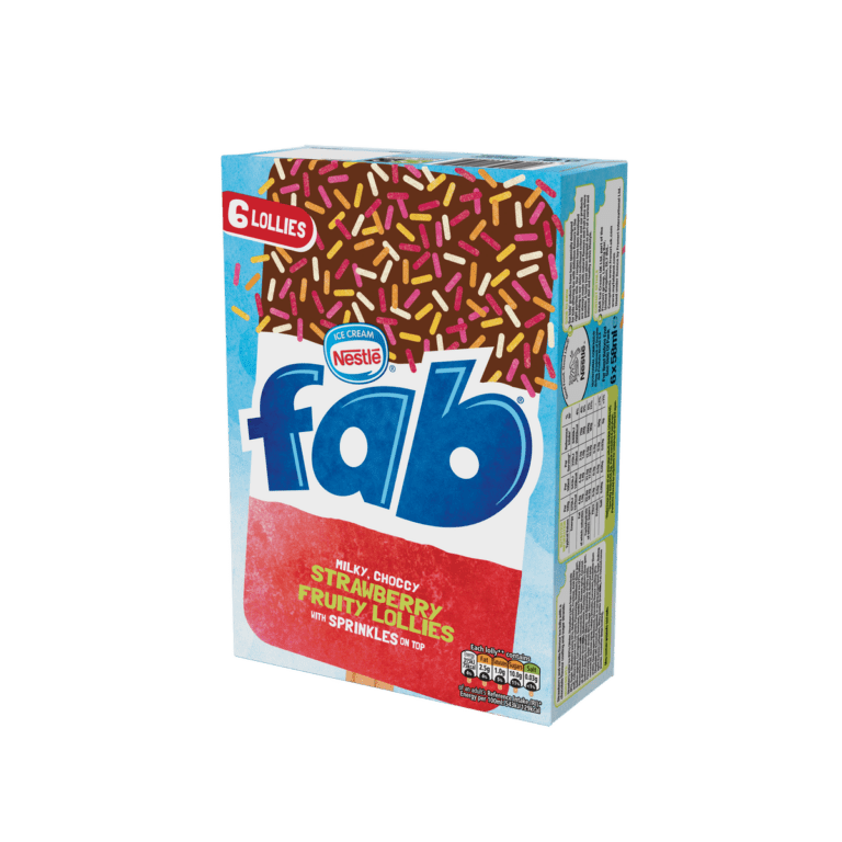 6pk Fab Strawberry Ice Lolly Multipack 6x58ml - Consort Frozen Foods