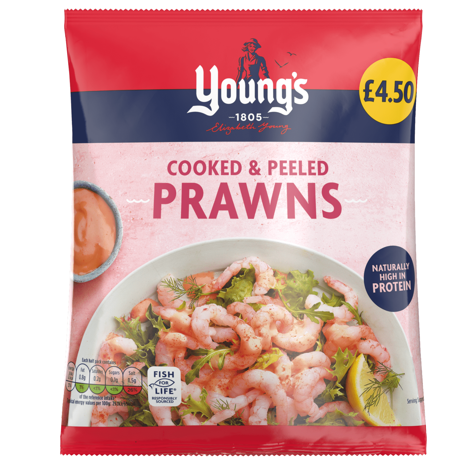 PM £4.50 Young's Peeled Prawns CASE - Consort Frozen Foods