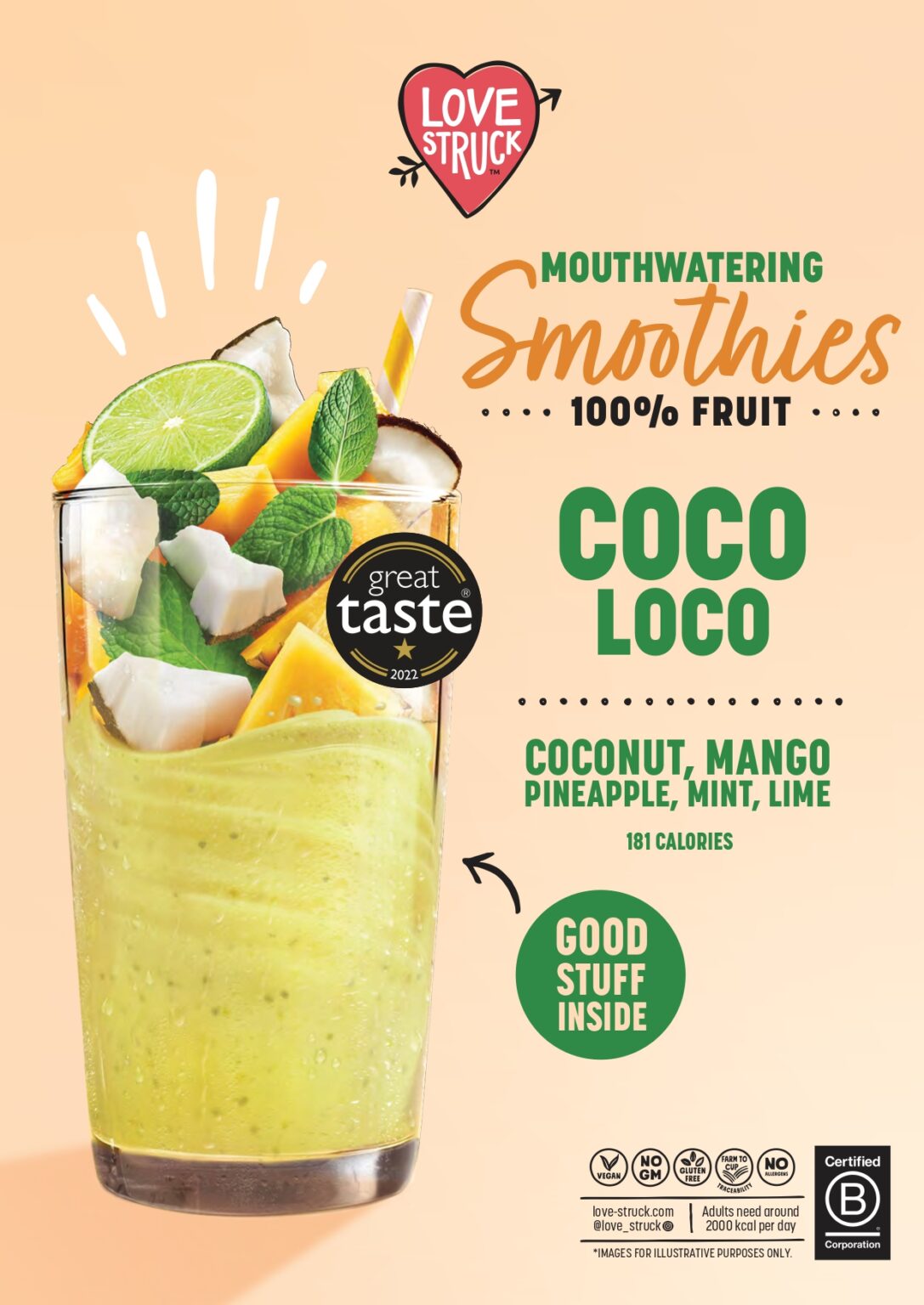 Love Struck Top 6 Fruit Mixed Box Smoothie - Consort Frozen Foods