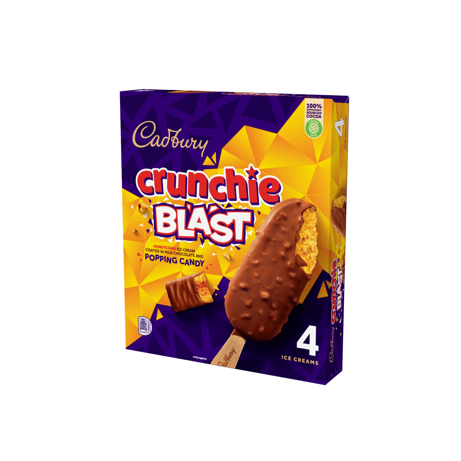 4pk Cadbury Crunchie Blast Stick Multipack 4x90ml - Consort Frozen Foods