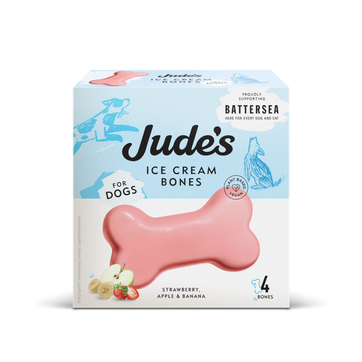 4pk Jude's Dog Bone Ice Cream Multipack 4x45ml - Consort Frozen Foods